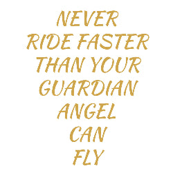 Never ride faster guardian angel decal sticker | TribalMoto